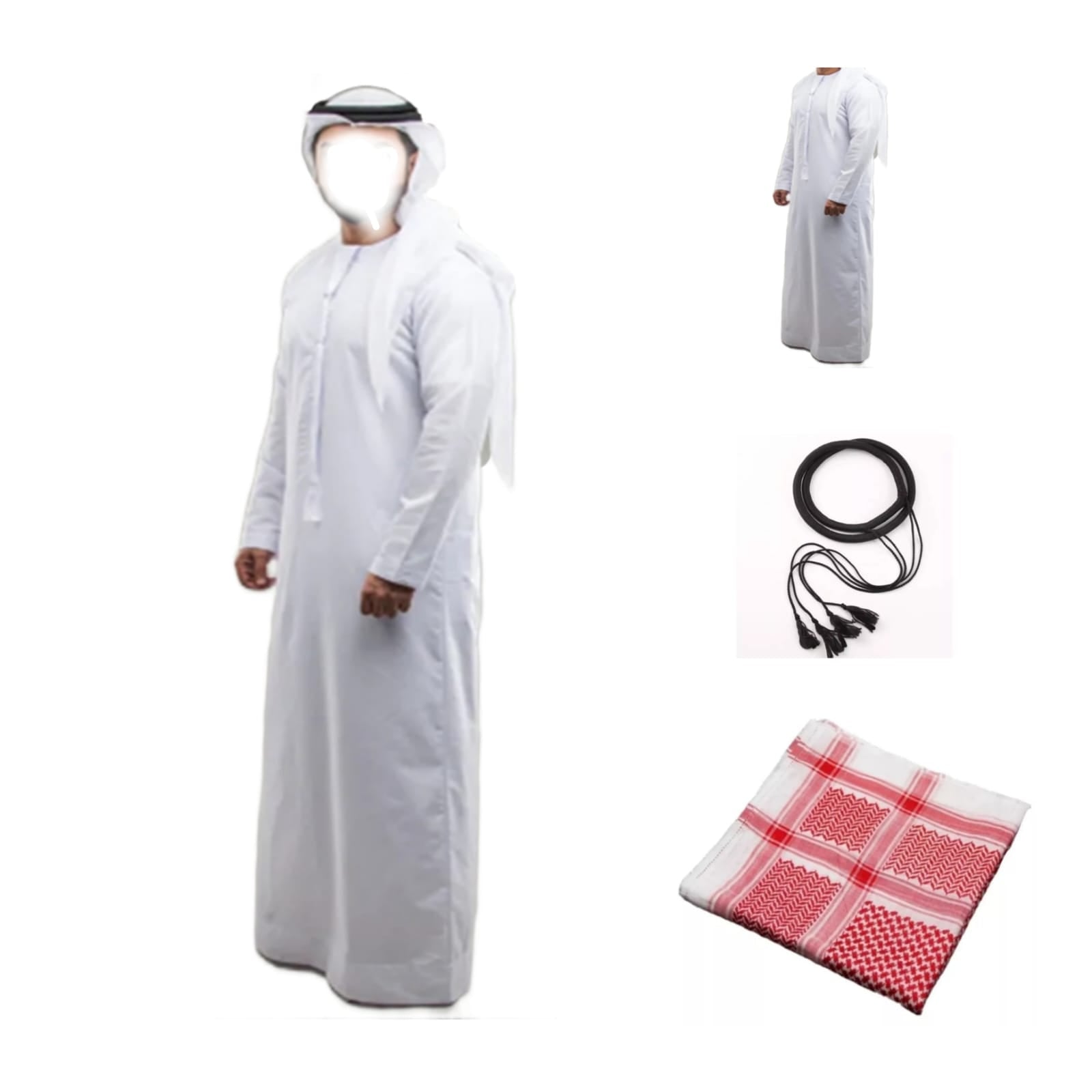 Traje Completo Árabe Islámico Incluye Thob , Keffiyeh Shemagh Y Agal ...